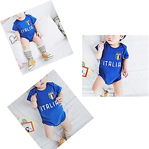 BDONDON Unique Nonna Italian Soccer Outfit for Newborn Boys & Girls Blue Baby Italy Clothes for Fans (Italia-S, 3-6 Months)