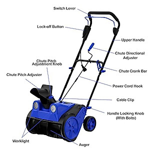 Electric Snow Blower Snow Thrower with 180° Rotatable Chute & Folding Handle for Yard Driveway Have 50FT Corded Power 18 x 10 Inch Clearing Path 30 Feet Throwing Distance