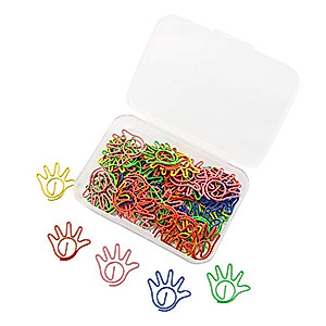 NX Garden Paper Clips 100PCS Colorful Palm Shape Paperclips Creative Bookmarks Stationery Office Supplies
