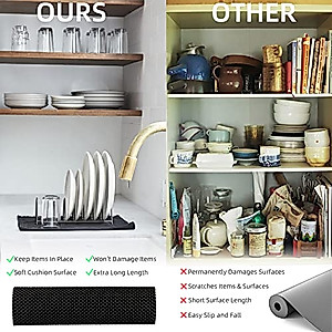 2 Roll Drawer and Shelf Liner,12inch x 6FT Strong Grip Shelf Liners for Kitchen Cabinets,Non Adhesive,Protective Shelf Liner Non Slip for Drawers,Shelves,Cabinets,Storage,Kitchen for Desks,Black