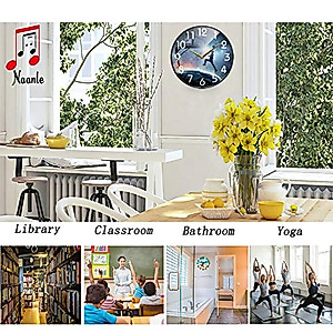 Naanle Cool Space Basketball Player Round Wall Clock, 9.5 Inch Silent Battery Operated Quartz Analog Quiet Desk Clock for Home,Office,School