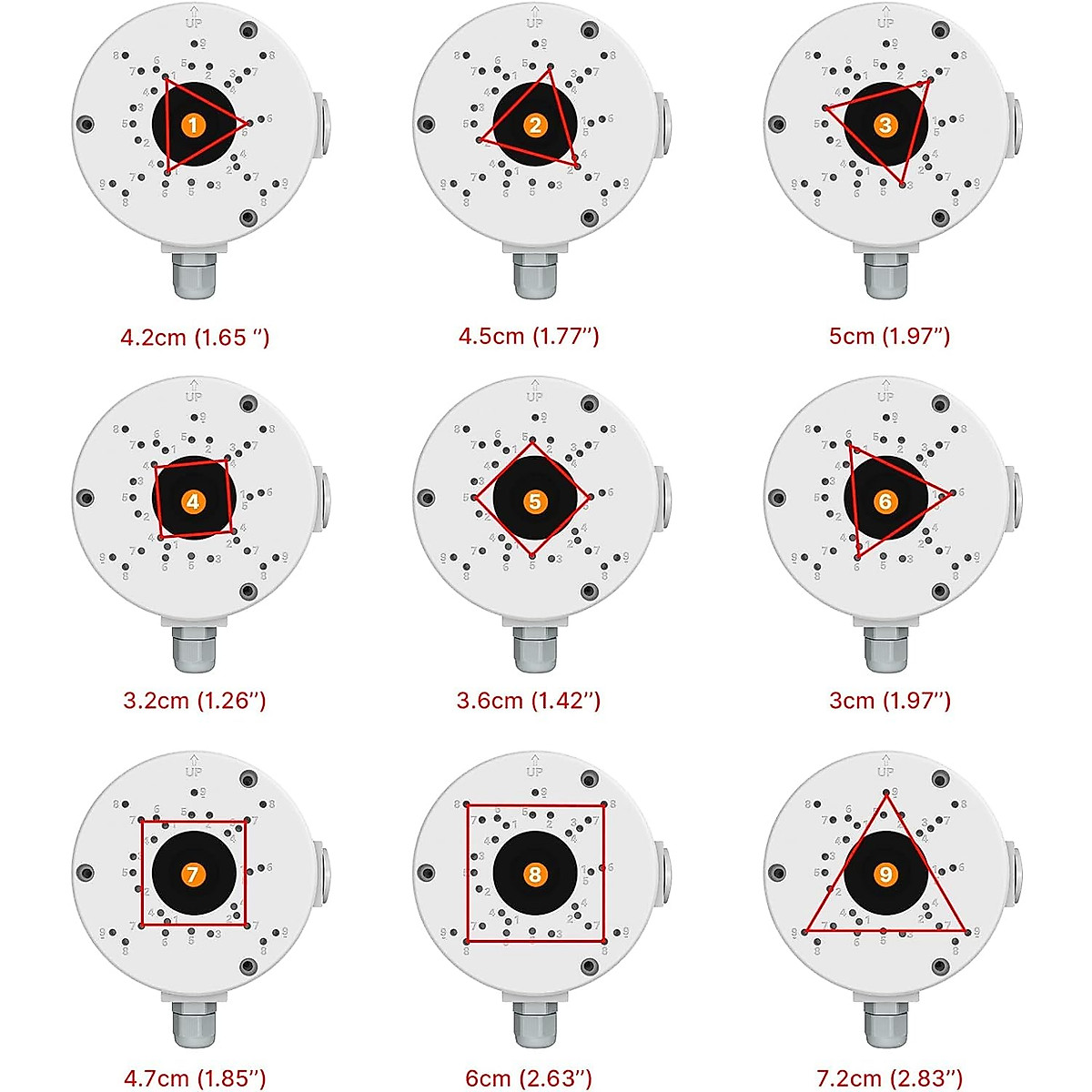 Hiseeu Universal Bullet Security Camera Junction Box, Waterproof/Metal Base/Hide Cables/Wall Ceiling Mount Bracket, Compatible with Hiseeu Security Camera Outdoor Indoor (Dome&Bullet Camera)