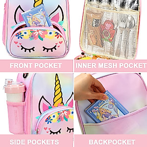 Backpack for Kids Girls Preschool Kindergarten Bookbag Set with Lunch Box Toddler School Bag