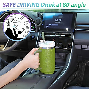 40 oz Tumbler with Handle, H2.0 Rainbow Paint Insluated Mug with Lid and Straw, Double Wall Vacuum Stainless Steel Travel Iced Coffee Cup, Keeps Drinks Cold for 34 Hours, Forest Green