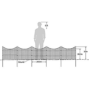 Zippity Outdoor Products WF29001 25 in H No Dig Decorative Metal Pet Easy Install Dog Fence For Yard, Wire Garden Border, (5 Panels, Black)