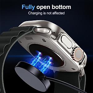 Uyiton 2 Pack for Apple Watch Ultra Privacy Screen Protector Case 49mm, [28Privacy Angle][Touch Sensitive][Not Easy to Break] Tempered Glass Bumper Cover iWatch Ultra Accessories