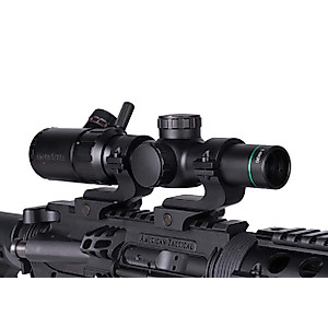 Monstrum 1-4x20 Rifle Scope with Rangefinder Reticle | Monstrum Offset Picatinny Scope Rings | Bundle