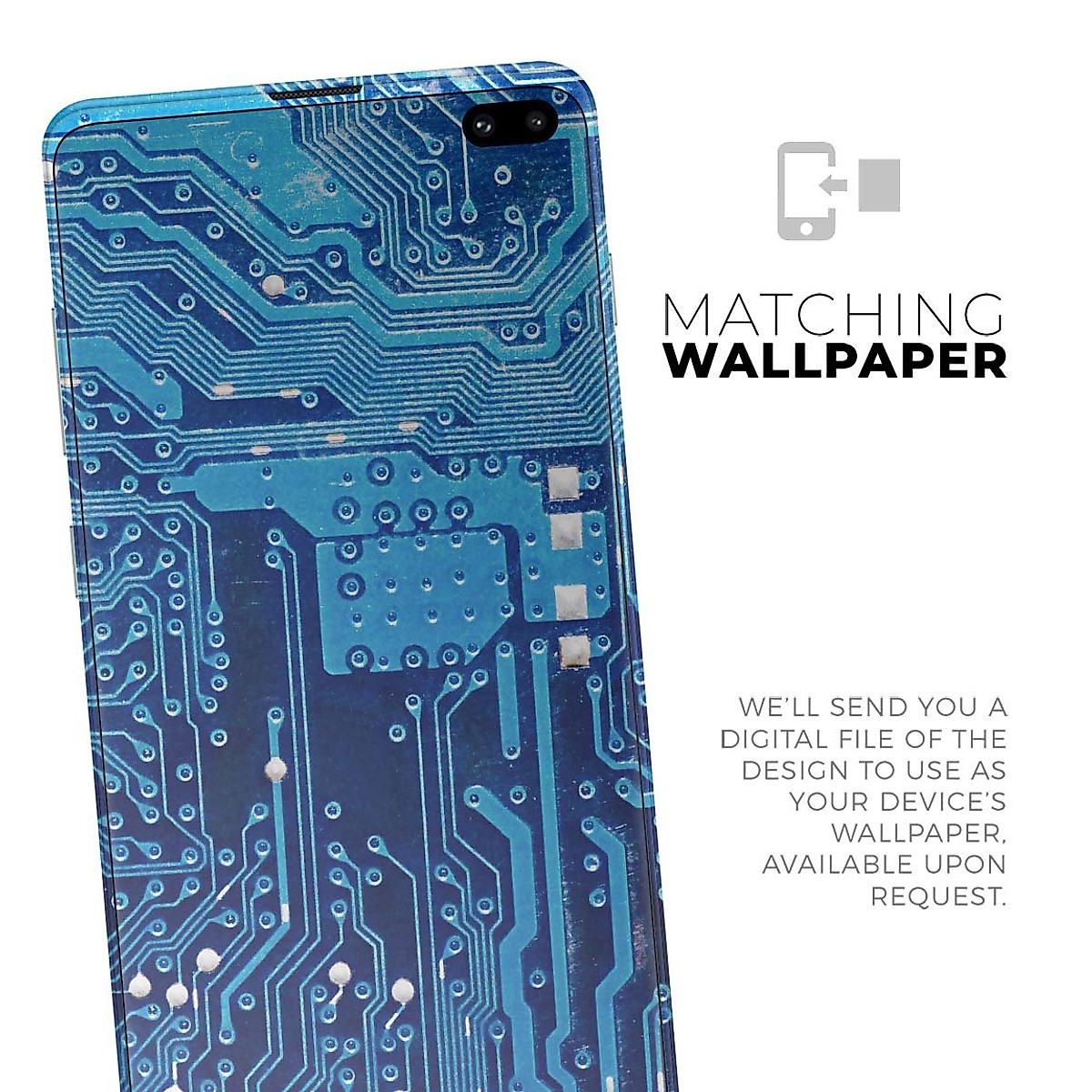 DesignSkinz Blue Circuit Board V1 Protective Vinyl Decal Wrap Skin Cover Compatible with The Samsung Galaxy S20 (Screen Trim & Back Glass Skin)