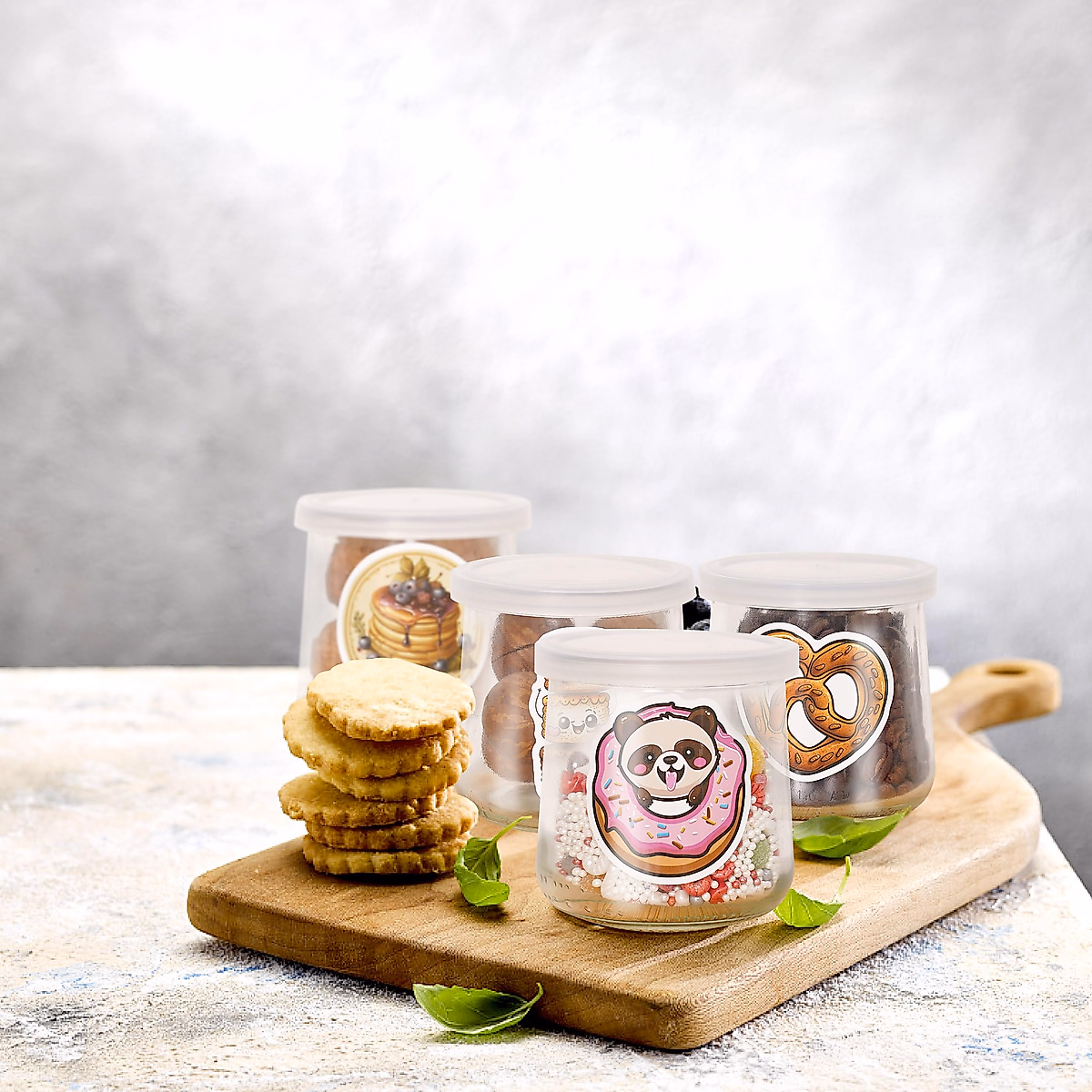 Oui Yogurt Jar Lids Set - 12Pcs Clear Plastic Replacement Lids Compatible With Oui Yogurt Jars