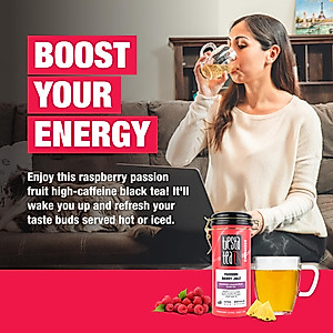 Tiesta Tea - Passion Berry Jolt, Raspberry Passion Fruit Black Tea, Premium Loose Leaf Tea Blends, Caffeinated Black Tea, Make Hot or Iced Tea & Brews Up to 50 Cups - 4 Ounce Refillable Tin