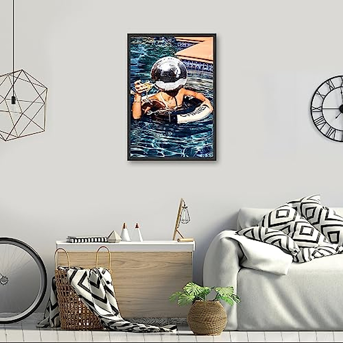 Trendy Wall Art Aesthetic Preppy Poster Print Funny Black and White Wall ArtDisco Canvas Wall Art Trendy Newspapers Print Wall Decor for Living Room Dorm Room Bar Cart 16x24in Unframed