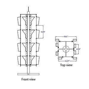 FixtureDisplays® Adjustable Greeting Card Rack 4x6"-7x5" Horizontal Vertical Post Card Display .Pocket Size: 4.5-9.9" Wide X 5.8" Tall, 16 Pockets 11602-BLK-NEW-NPF