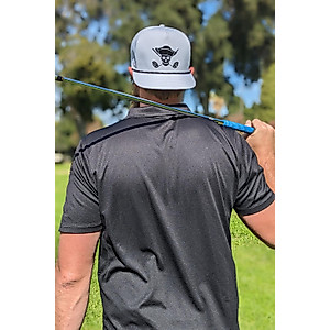 Golf Hat | Funny Pirate Flag Logo | Adjustable Golf Hat | Hat for Men | Golf Gift for Men (Polyester, High Profile White)