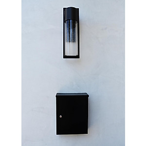 ARCHITECTURAL MAILBOXES 2580B-10 Chelsea Black Locking Wall Mount Mailbox, Medium, Black