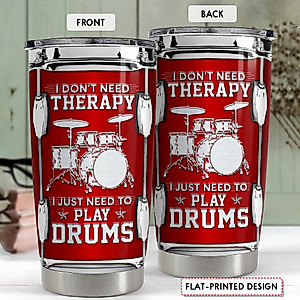 SANDJEST Drummer Gifts Drummer Tumbler 20oz Stainless Steel Insulated Tumblers Drum Coffee Travel Mug Drumming Gift for Drummers Men Women