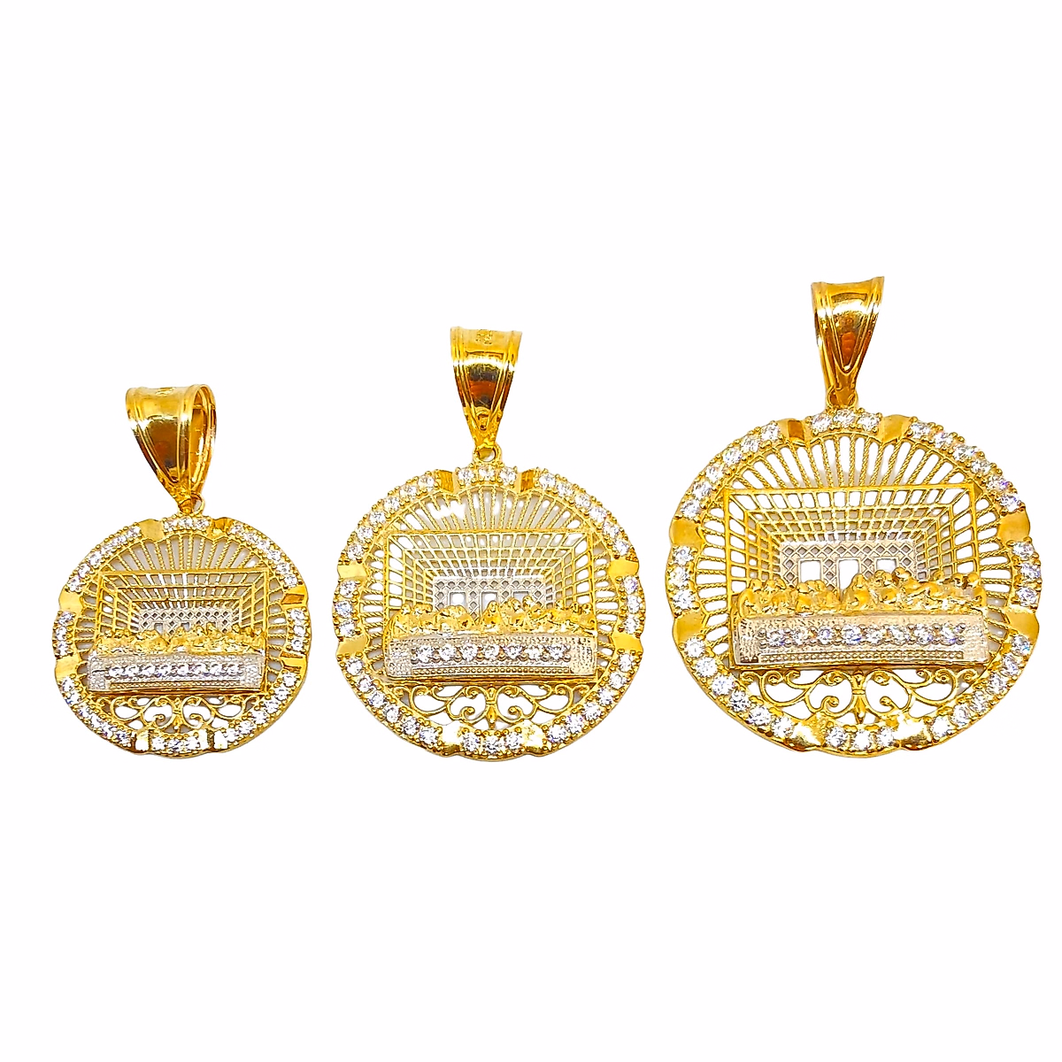 27-38 MM DIAMETER APOSTLES LAST SUPPER PENDANT CHARM REAL 10K YELLOW GOLD SG-2014 (27 MM)