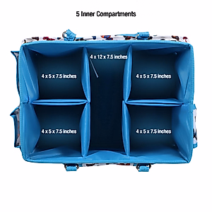 SINGER Storage Collapsible Tote Caddy, Multicolor Butterfly Print