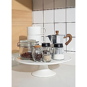 Sweese 709.101 12-Inch Porcelain Cake Stand, Round Dessert Stand, White Cupcake Stand for Parties