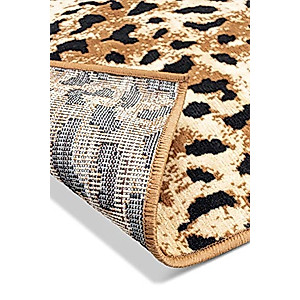 Furnish my Place Leopard Print Area Rug - 7 ft. 8 in. x 11 ft., Beige, Rectangular Accent Rug with Contemporary Design
