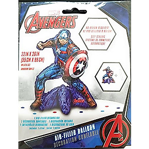 Anagram/MD 26" Avengers Captain America Birthday Party Decoration Supply Multi-Balloon Mylar Foil Air-Fill Balloon