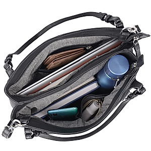 MARC PETER Hana Black Nappa Leather Hobo Bag for Women | Top Handle Satchel | Women Fashion Shoulder Bag