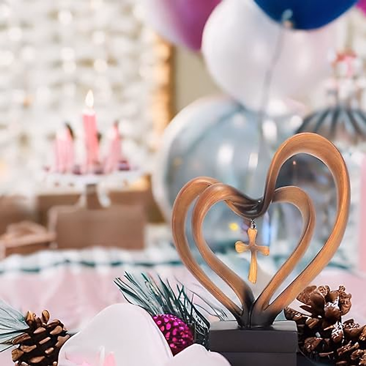 TZufa Wedding Anniversary Couples Gift - 25th 50th Anniversary Wedding Gift Ideas for Wife, Husband, Happy Anniversary, Wedding Decoration for Parents, Her/Him - Brown