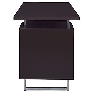 Coaster Furniture Lawtey Modern Contemporary 2 Drawer Home Office Writing Desk Storage File Cabinet Silver Metal Frame Cappuccino Brown 801521