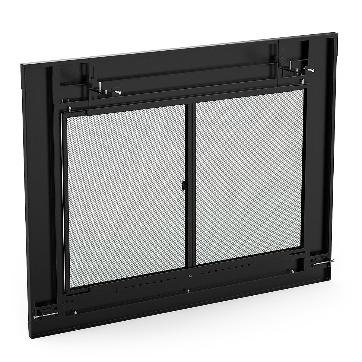Stanbroil Fireplace Glass Cabinet-Style Door, Black Finish, Large, Decorative Fireplace Screen Door for Fireplace Accessories