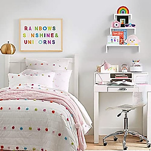 Daisyware Wall Mount U Shape Floating Shelves, MDF Wood Shelves Perfect in Bedroom, Living Room, Dining Room, Bathroom & Home Office, Set of 3 (White)