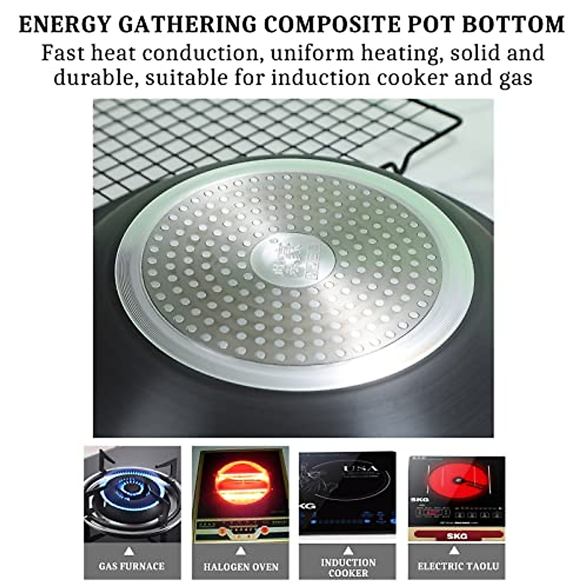 Chafing Dish Party Buffet Aluminum Alloy Non Stick Pan, Household Food Warmers Servers Tray with Fuel Holders, for Meat Vegetable Seafood Lobster Fish Head Bullfrog Pot,23cm