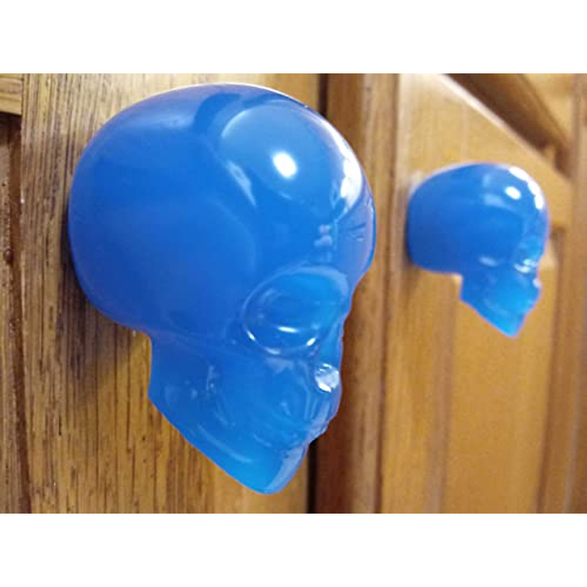Blue Skull Cabinet Knobs/Drawer Knobs (Black Light Activated) (Set of 2)