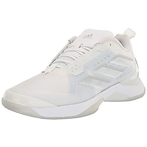 adidas Women's Avacourt Tennis Shoe, White/White/Silver Metallic, 7