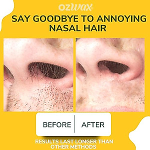 OZWAX Nose Wax Kit Men - Gentle Nose Hair Wax - Nose Wax Kit for Women - Perfect Wax Nose Hair Removal Kit includes Safe Nose Wax Sticks and Ear Hair Waxing Kit