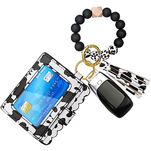 Unistybag Wristlet Keychain for Women Silicone Key Ring Bracelet Wristlet Wallet Bracelet Keychain Card Holder Keyring