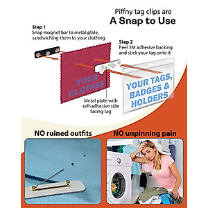 Magnetic Name Tag Holders with Strong Magnets for Securely Attaching ID Badges, Name Tags, and Accessories - 10 Pack