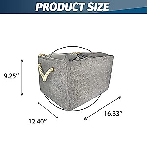 Instruban Storage Bin Foldable Storage Basket for Storage and Organization Toy Clothes Books Home Collapsible Storage Basket with Handles - 16.33x12.4x9.25 inches