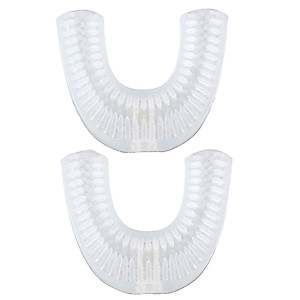 Ljyzoid 2PC U Shaped Kid Electric Toothbrush Replacement Heads, Compatible with U-Type Kids Automatic Electric Toothbrush, Food Grade Silicone Ultrasonic Toothbrush Replacement Head 7-12 Years Old