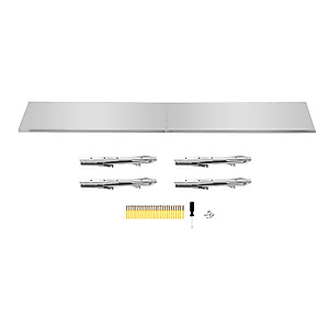 Folding Concession Shelf, 96" x 12" Stainless Steel Durable Wall-Mounted Serving Window Shelf Stand, Kitchens Storage Rack, Heavy-Duty 132 lbs Load Capacity Shelving for Food Trucks Trailers