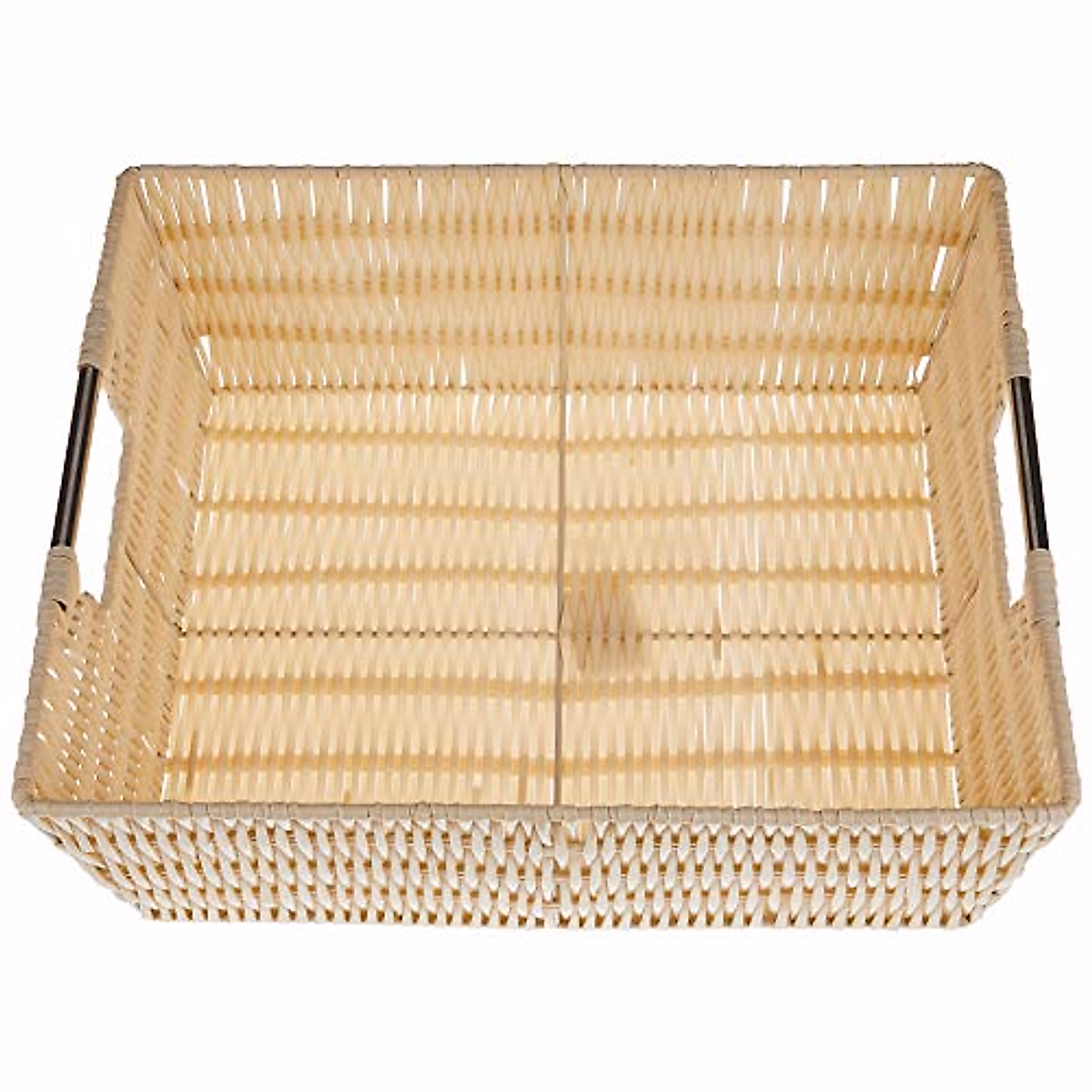 Whitmor Rattique Shelf Tote, 13"D x 15"W x 5"H, Latte