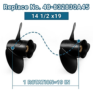 ADP 14 1/2 x19 | 48-832830A45 Upgrade OEM Aluminum Outboard Propeller fit Mercury Engines 135-300HP&Mercruiser Alpha One Propeller, 15 Spline Tooth. Hub Kits Included,14.5 x 19 Hp, RH