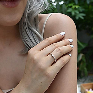 LEMON GRASS Sterling Silver Evil Eye Dainty Ring Size 8