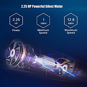 Goplus 2.25HP Electric Folding Treadmill, Installation-Free Design with 8-Stage Damping System, Large LED Touch Display and Blue Tooth Speaker, Compact Running Machine, Superfit Treadmill for Home Use