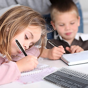 Vanstek 18 Black Retractable Erasable Gel Pens Clicker, Fine Point(0.7), Make Mistakes Disappear, Premium Comfort Grip, Black Ink for Planners, Note Taking and Crossword Puzzles