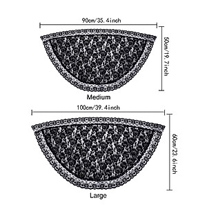 2 Pieces Floral Lace Veils Head Covering Latin Mass Mantilla Veils Short Scarf for Bridal Women (Simple Style,Medium)