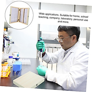 CIYODO Box Biological Slice Box Wooden Slide Storage Holder Slide Storage Wooden Holder Microscope Metal Slideshow