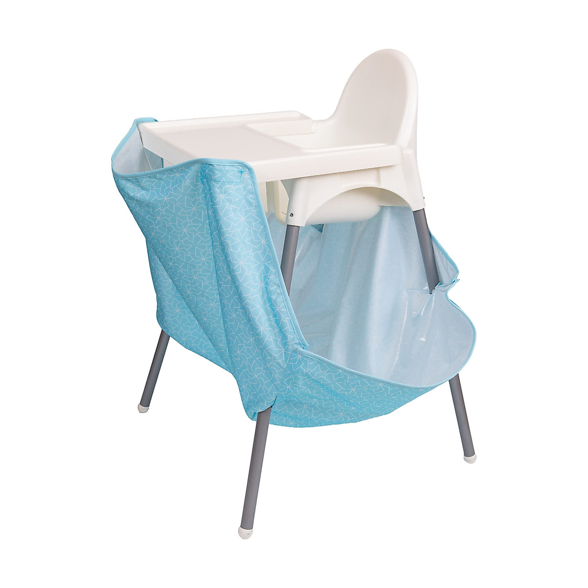 Splat Mat Under High Chair Food & Mess Catcher (Light Blue)