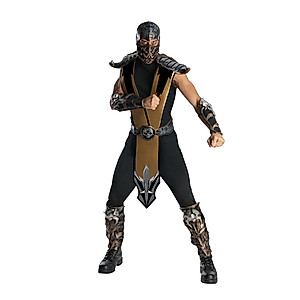 Rubies Mortal Kombat Deluxe Scorpion Men's Costume for Themed Parties and Halloween, As Shown, Standard US