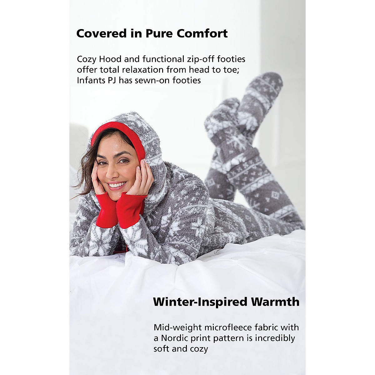 PajamaGram Family Pajamas Matching Sets - Christmas Onesie, Gray, Pets, SM