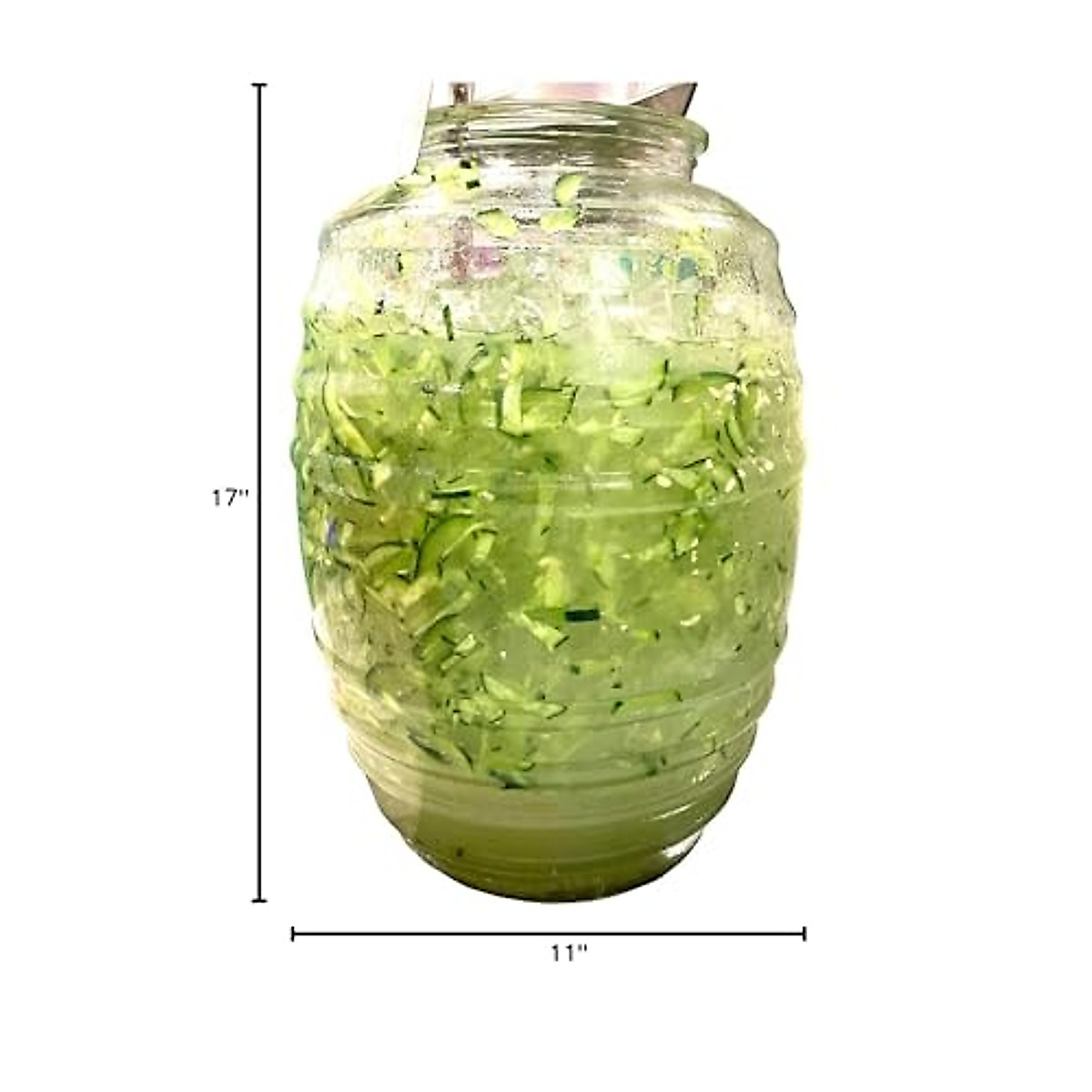 Made In Mexico Vitrolero Aguas Frescas Tapadera Water Jug Juice Beverage Container With Lid & 16oz Ladle Combo, 5-Gallon 20L - Clear, Party Fiesta Catering - BPA Free Food Grade Plastic