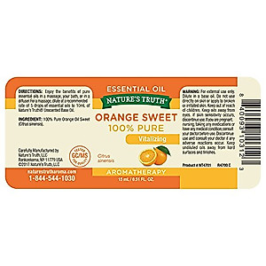 Nature's Truth Vitamins Essential Oil, Orange, 0.51 Fluid Ounce